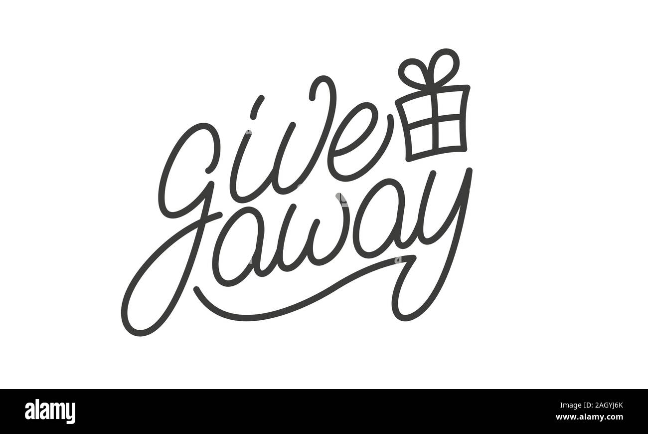 Giveaway. Lettering label badge design for social media marketing give ...