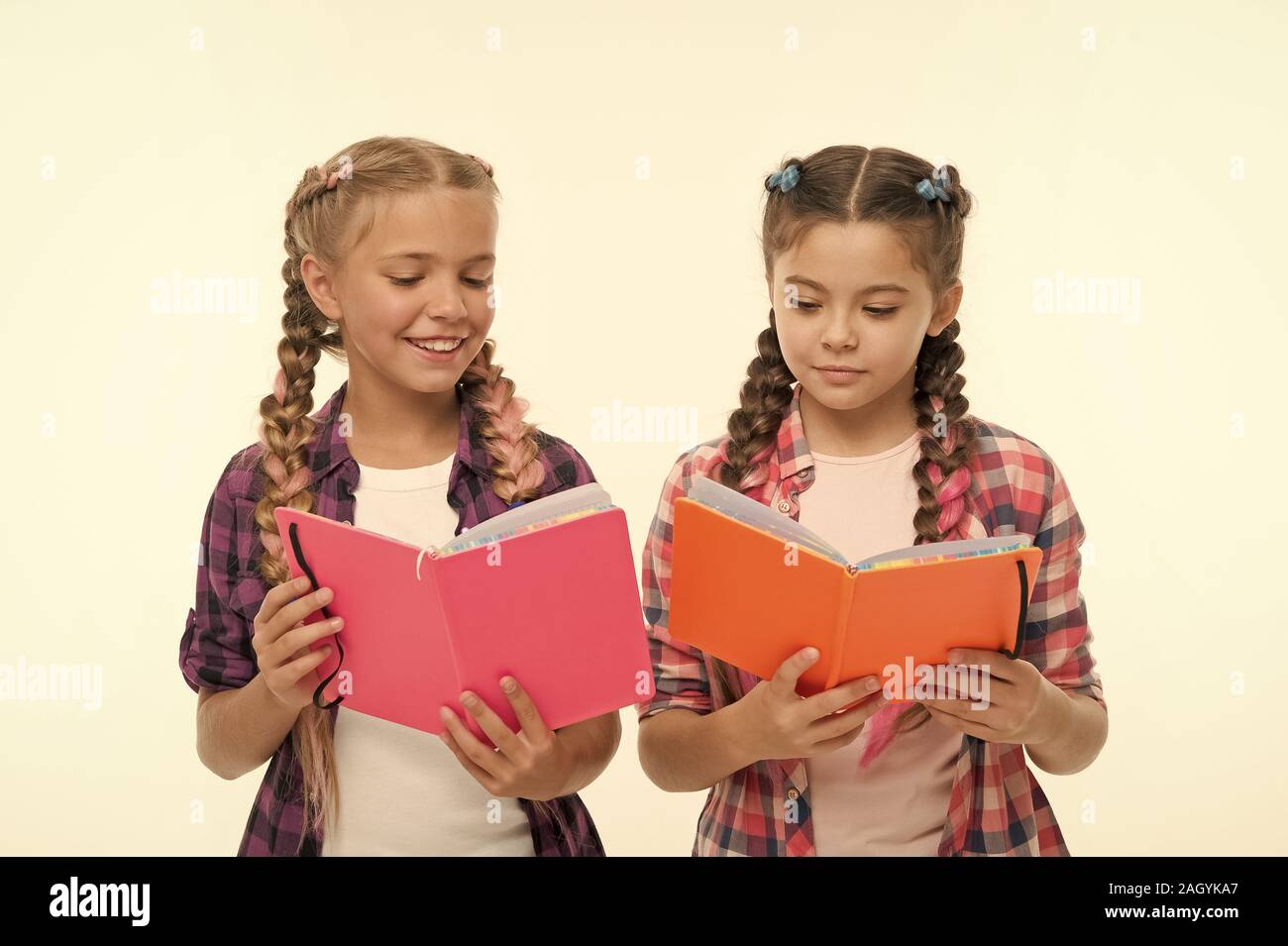 Education concept. Cute small children holding books. Adorable little ...