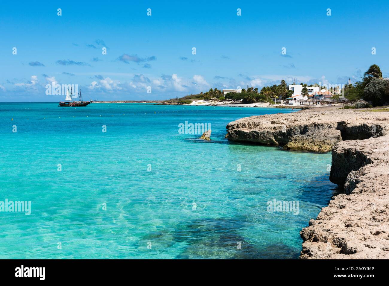 Malmok and Arashi Beach Aruba Stock Photo - Alamy