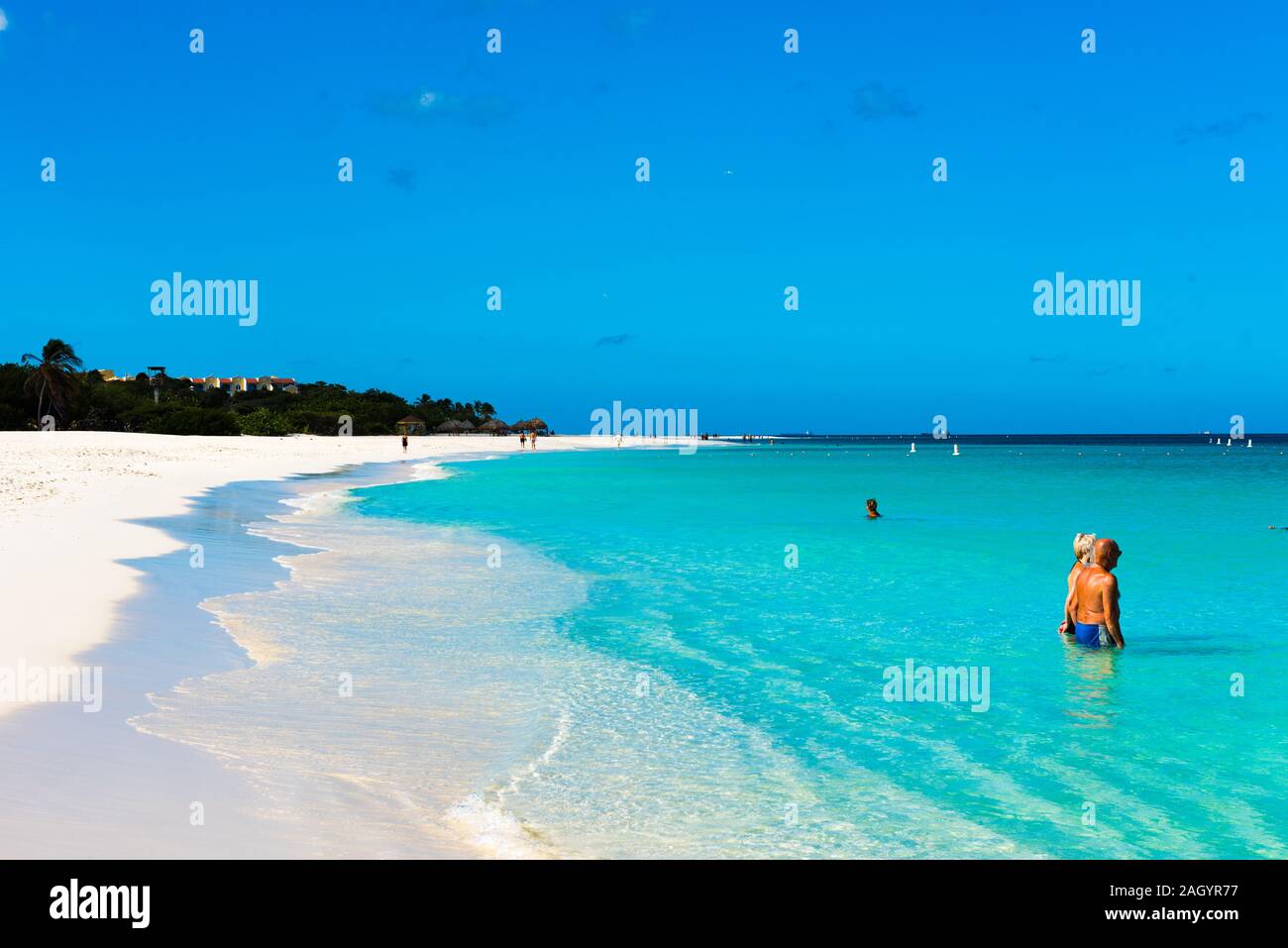Eagle Beach - low rise hotels - Aruba Stock Photo - Alamy