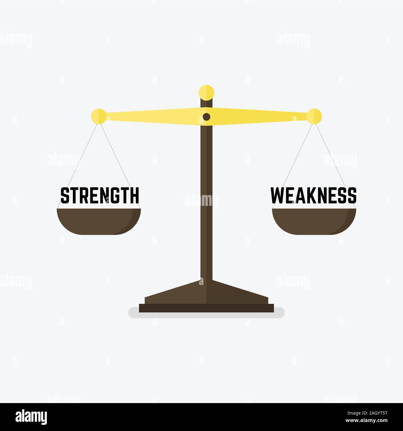 Scales measuring strength versus weakness. vector Stock Vector Image ...