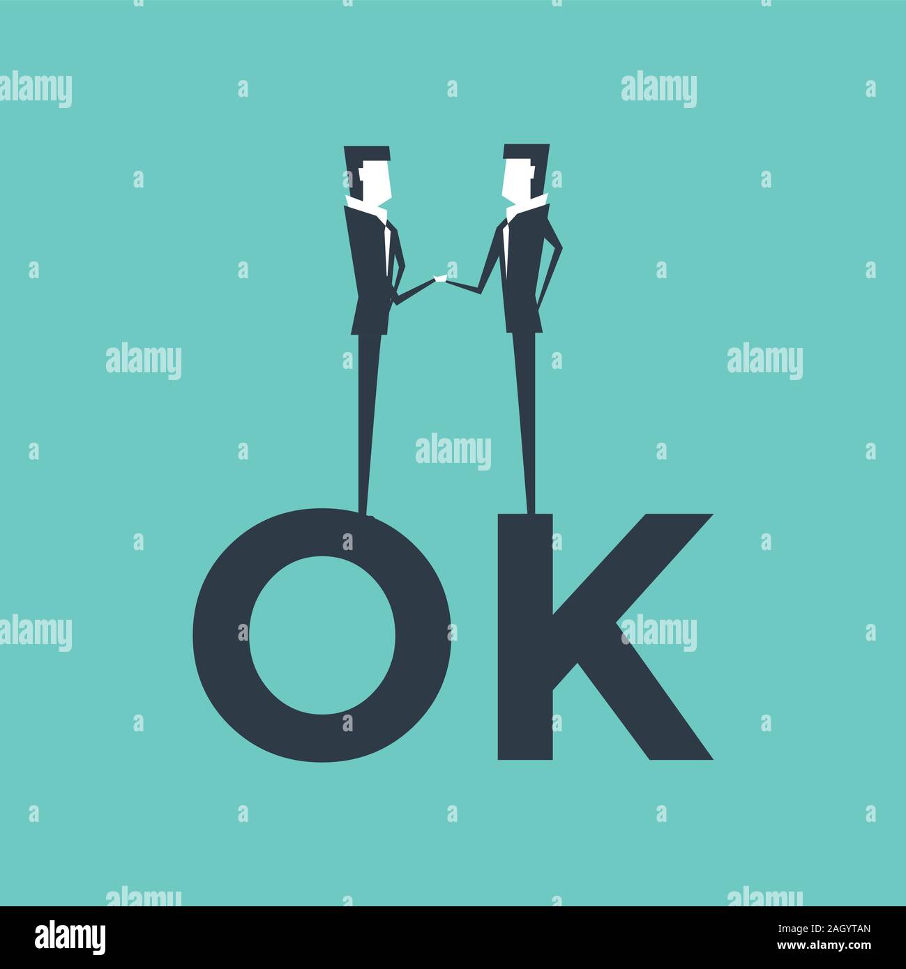 Business OK deal with two businessmen handshake. Partnership concept ...