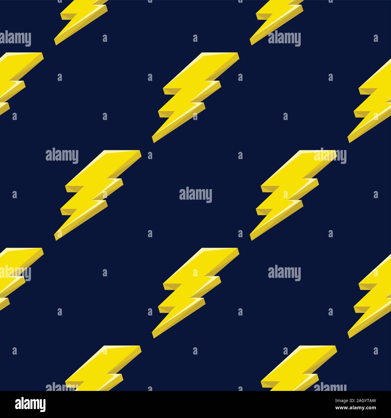 Lightning or thunder on the dark blue background. Seamless vector Stock ...