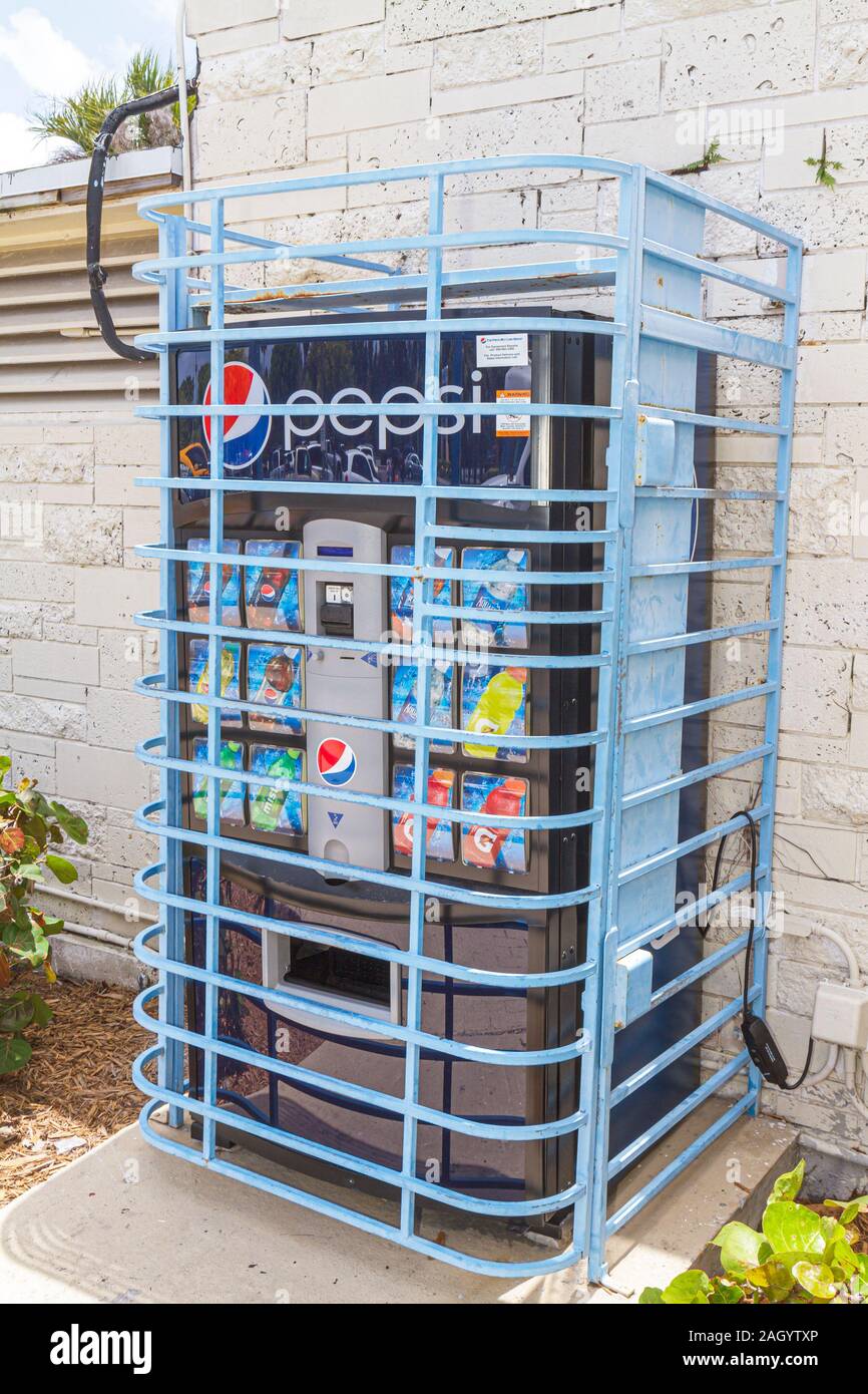 Miami Florida,Key Biscayne,Pepsi,vending machine,behind bars,security ...