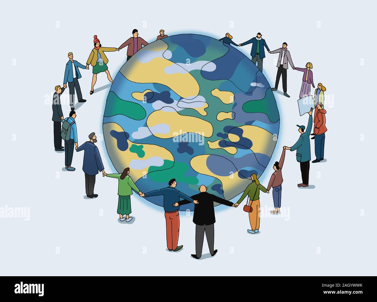 Circle Of People Holding Hands Around The World