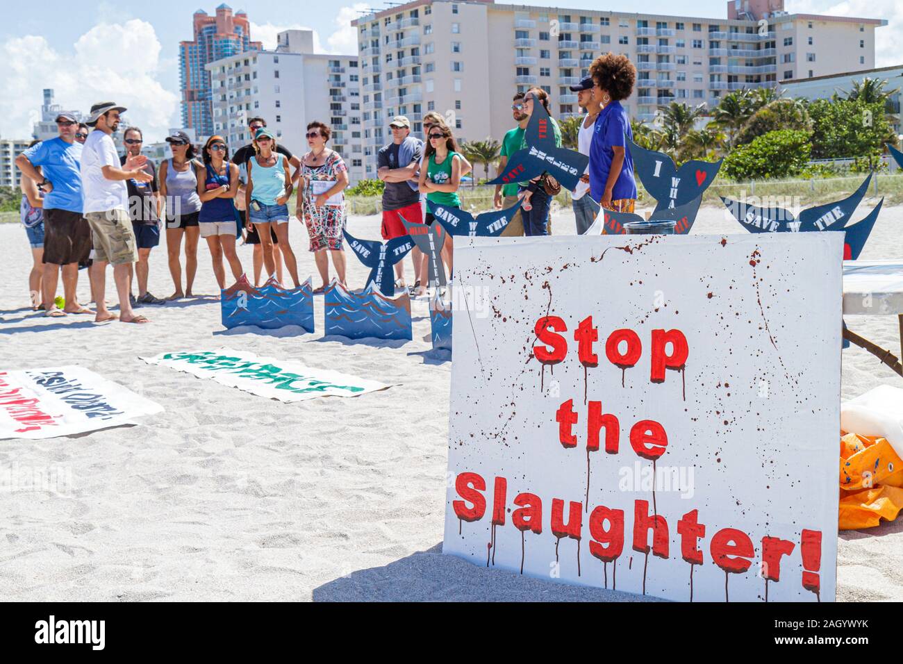 Miami Beach Florida,Greenpeace,demonstration,protest,Save the Whales ...