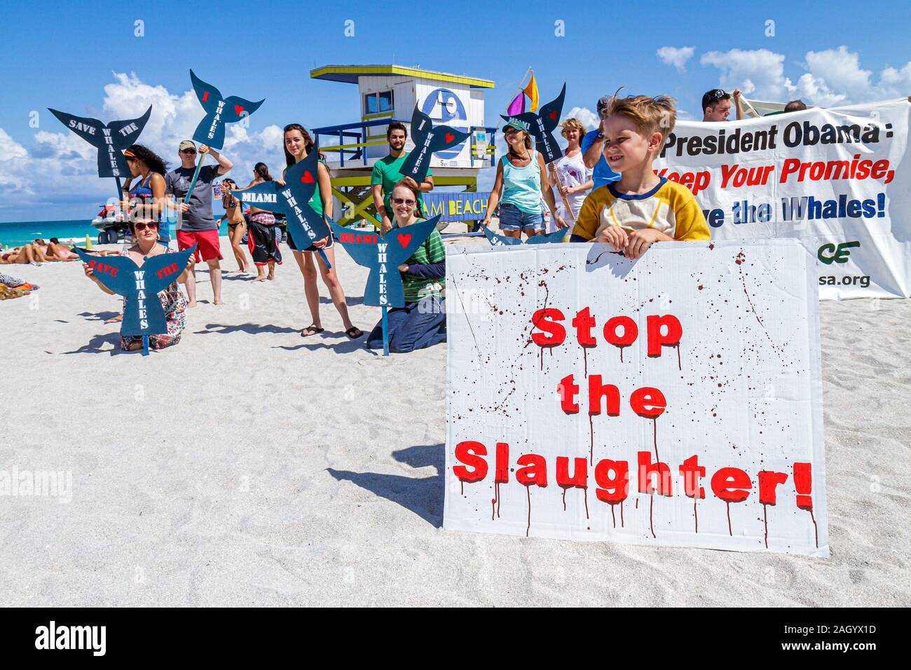 Miami Beach Florida,Greenpeace,demonstration,protest,Save the Whales ...