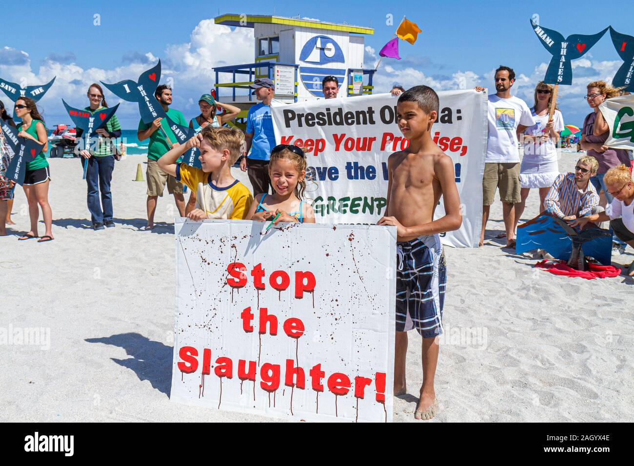 Miami Beach Florida,Greenpeace,demonstration,protest,Save the Whales ...