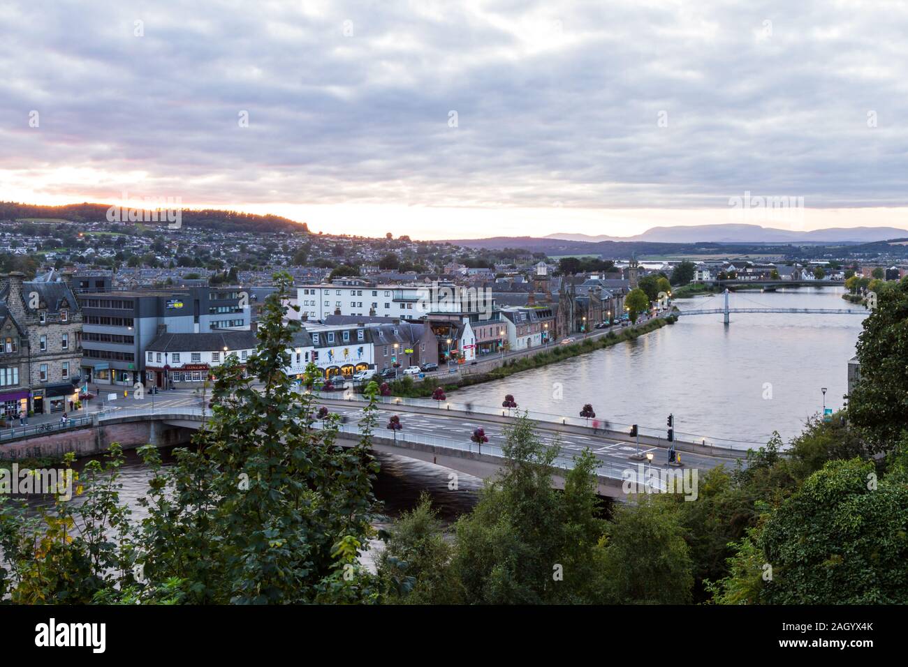 Scotland - September 07 2019: View of the city from the Inverness ...