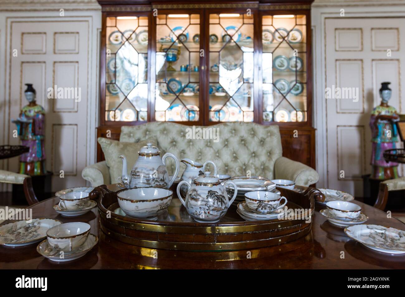 Perthshire Scotland - September 10 2019: Tea set up inside of Blair ...