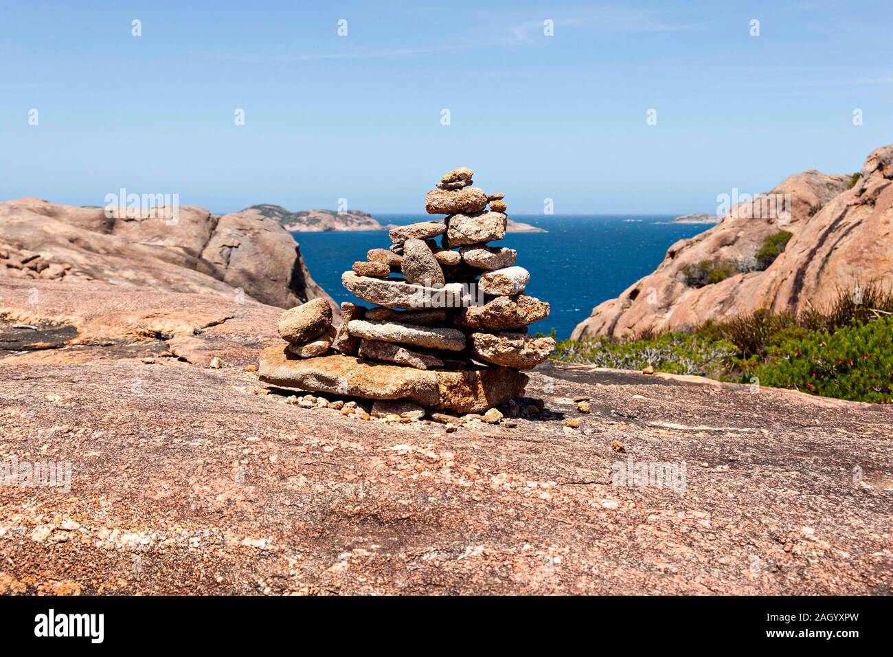 Stack of Stones on Southern Coastline, Esperance Western Australia ...