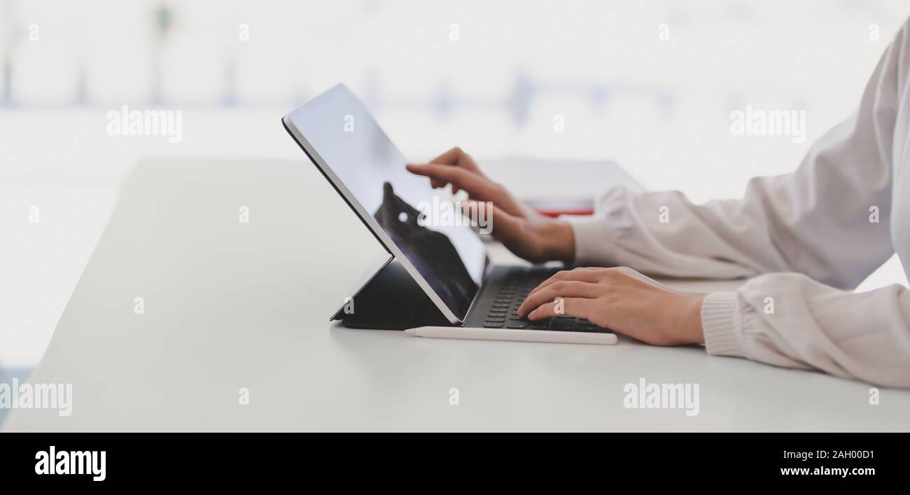 Cropped shot of young designer team working on their concept together ...