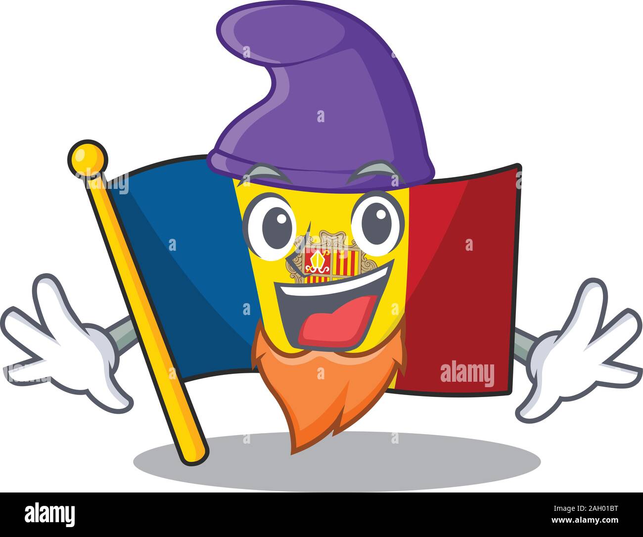 An icon of flag andorra Scroll cartoon character dressed as an Elf ...