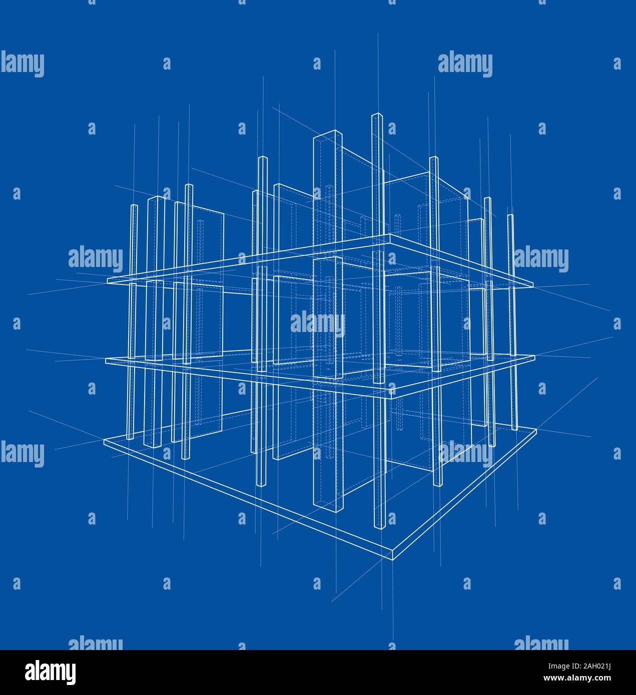 Drawing or sketch of a house under construction. Construction site ...