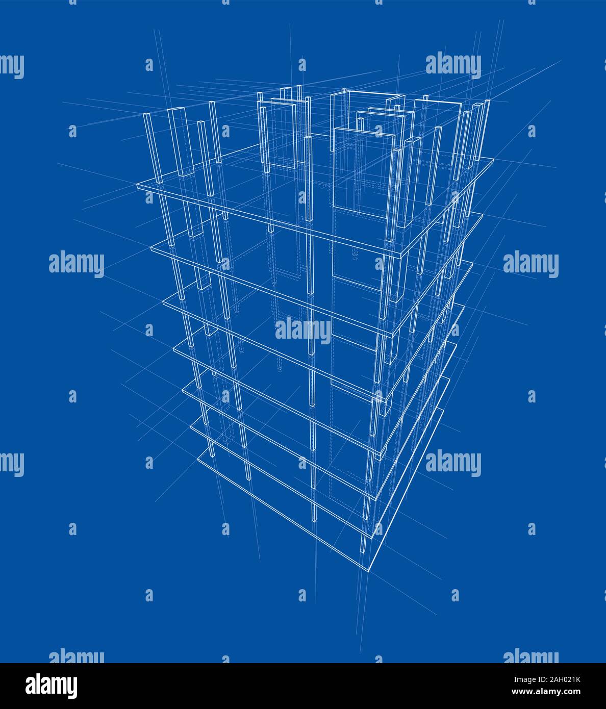 Drawing or sketch of a house under construction. Construction site ...