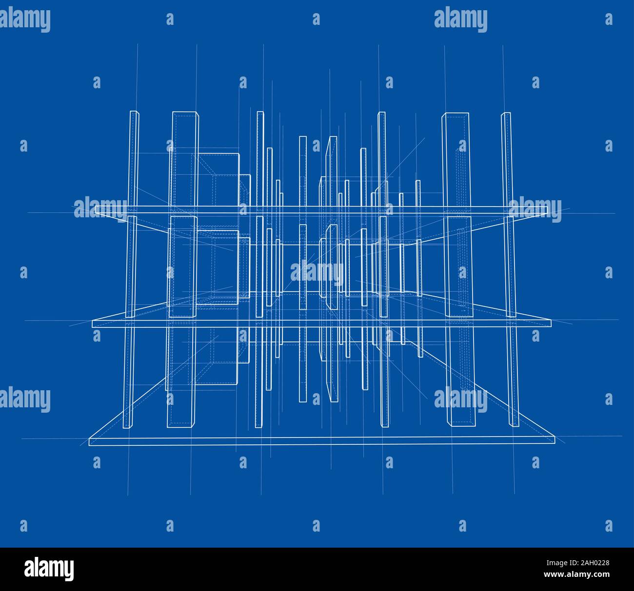 Drawing or sketch of a house under construction. Construction site ...