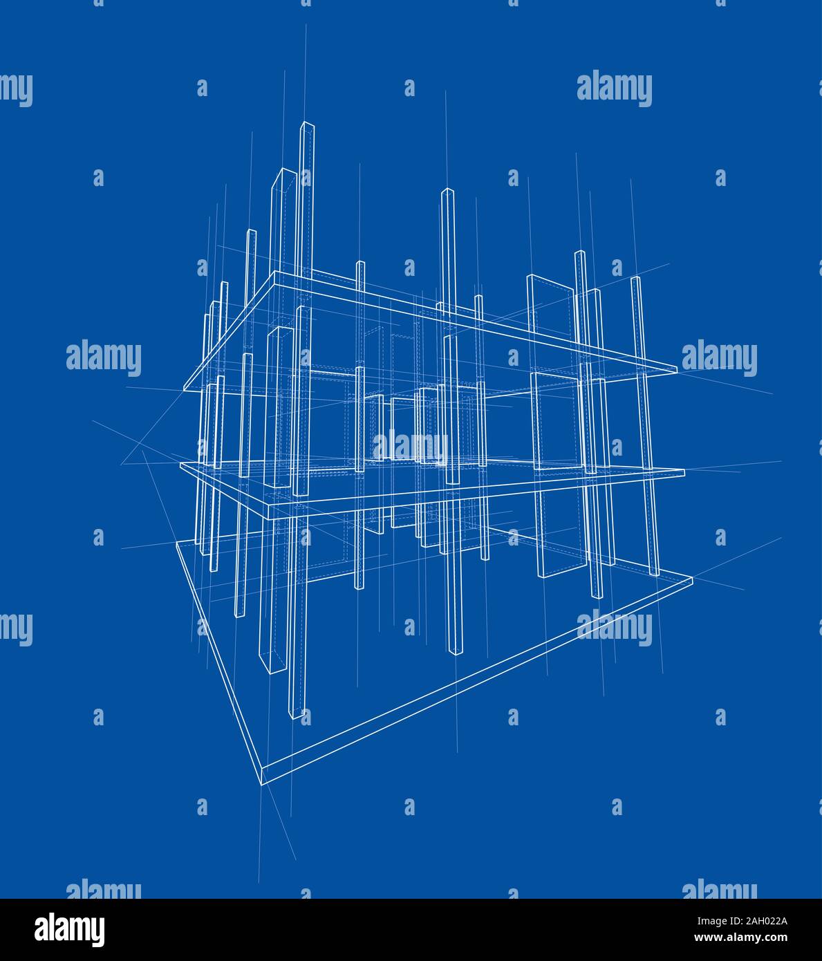 Drawing or sketch of a house under construction. Construction site ...