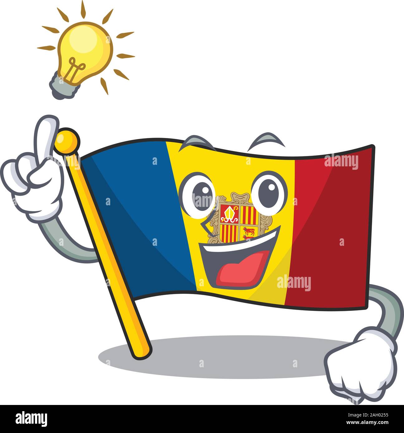 Have an idea flag andorra Scroll cartoon character design Stock Vector ...