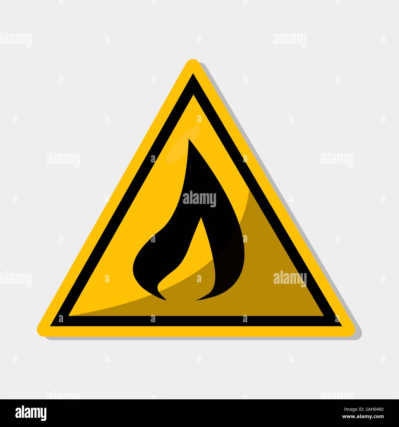 Flammable sign for danger caution advert symbol vector illustration ...