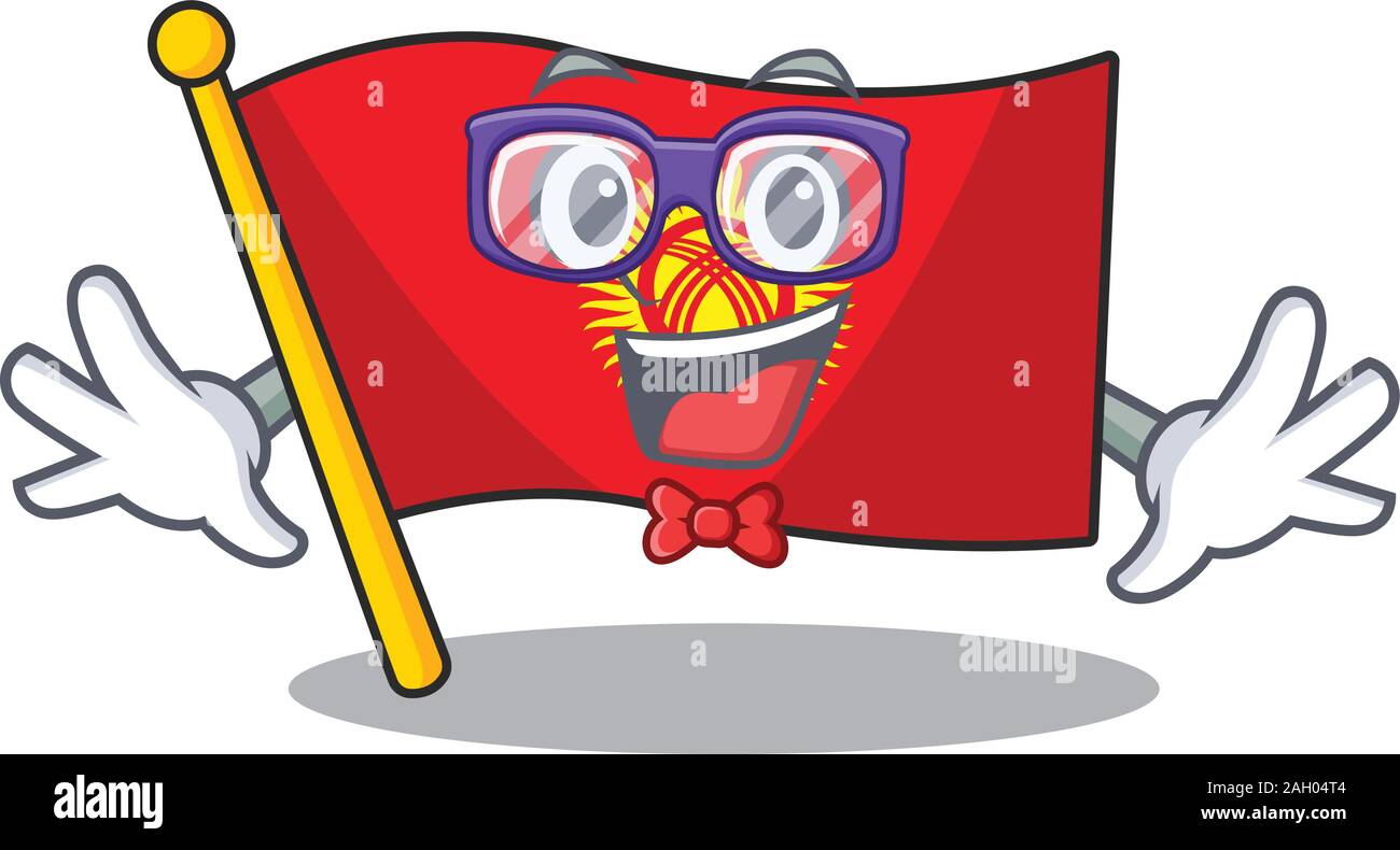 Super Funny Geek flag kyrgyzstan Scroll cartoon character design Stock ...