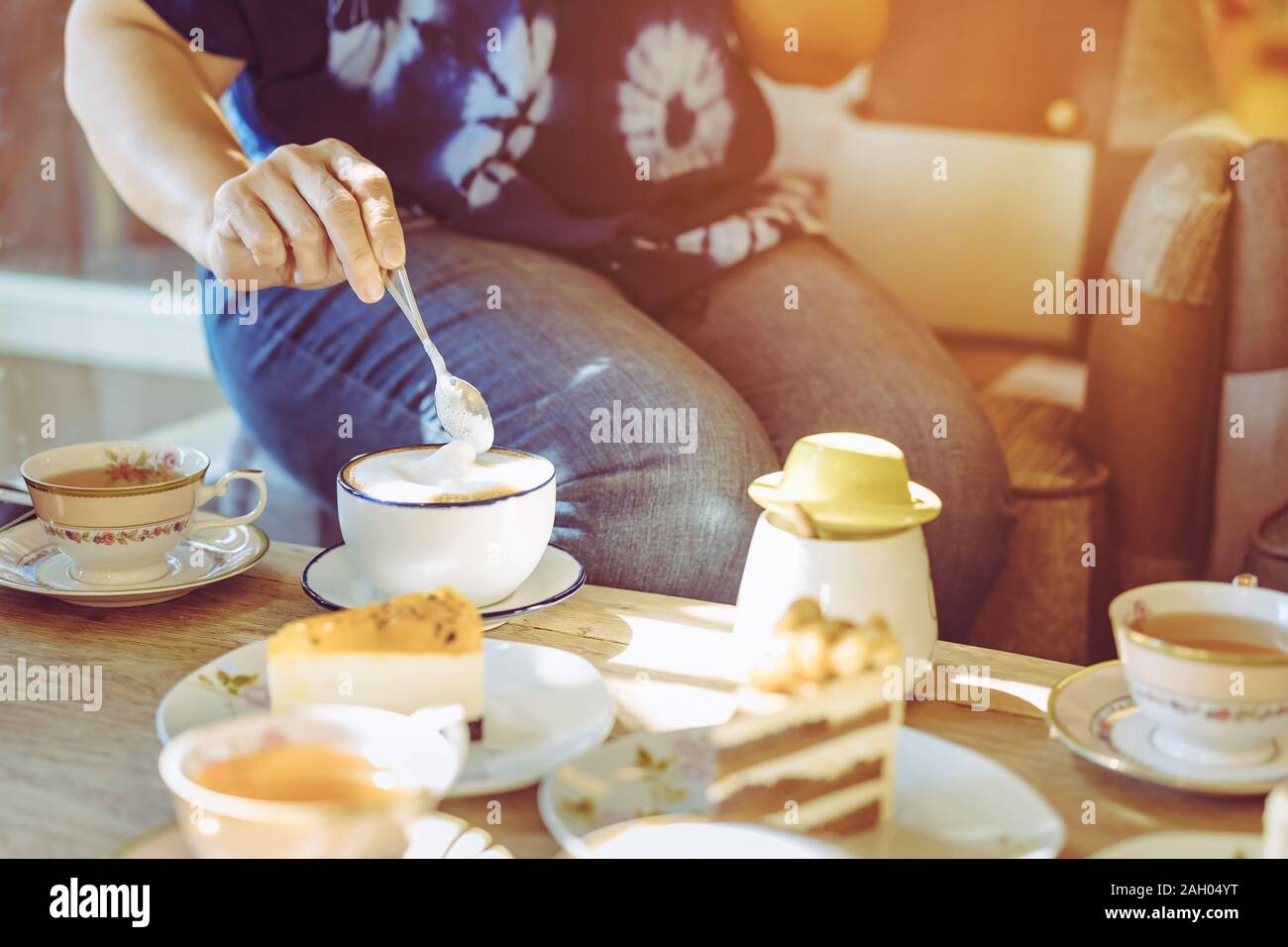 Women Friends Afternoon Tea High Resolution Stock Photography and ...