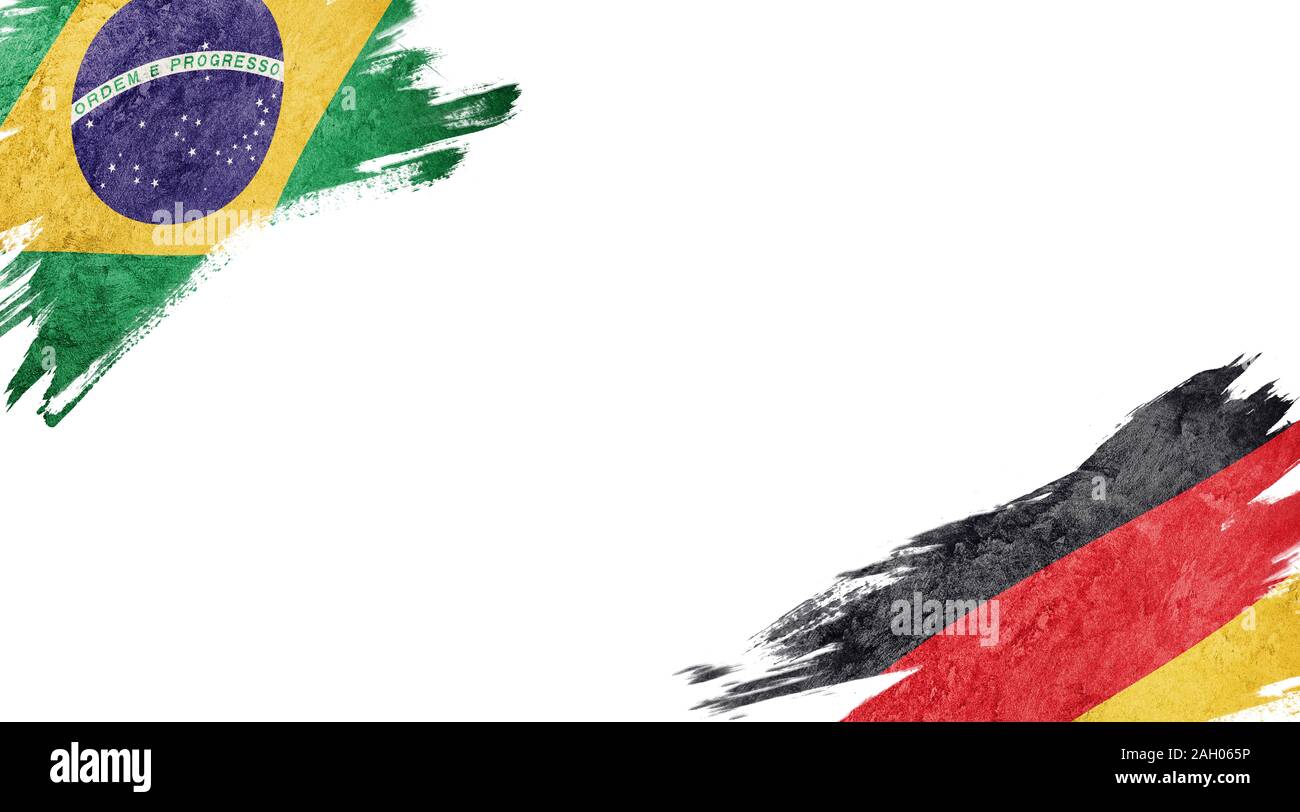 Flags of Brazil and Germany on White Background Stock Photo - Alamy