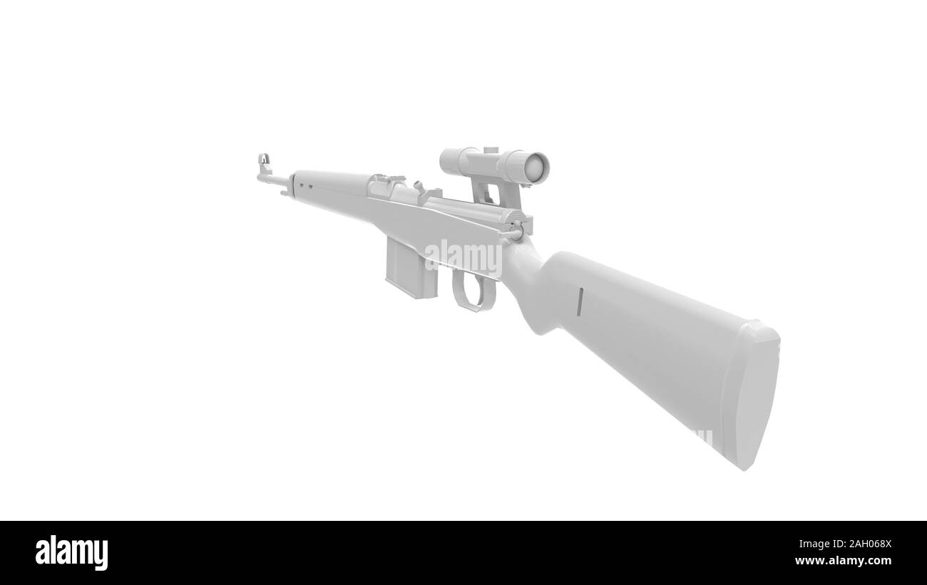 3d rendering of a sniper rifle isolated on white background Stock Photo ...
