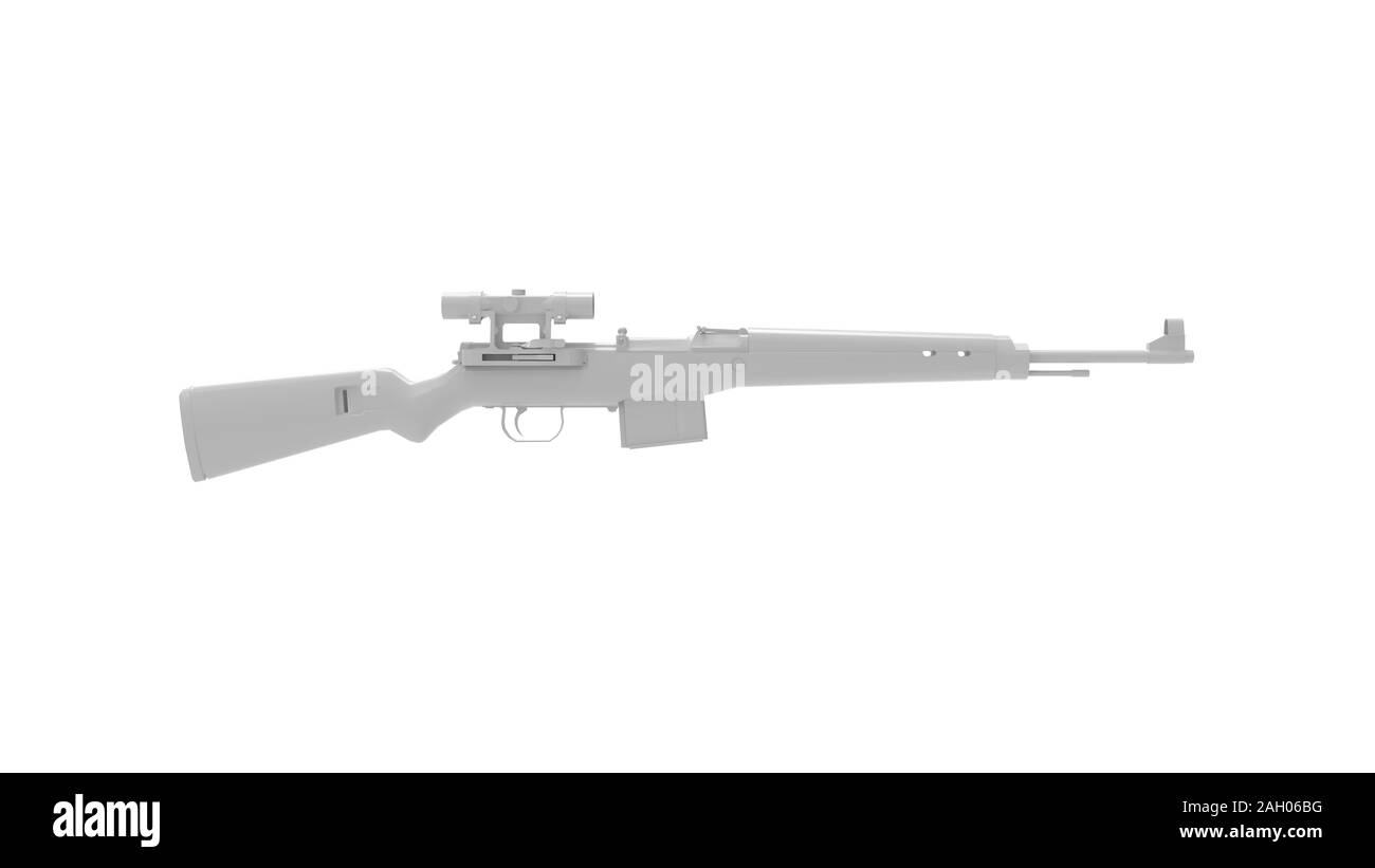 3d rendering of a sniper rifle isolated on white background Stock Photo ...