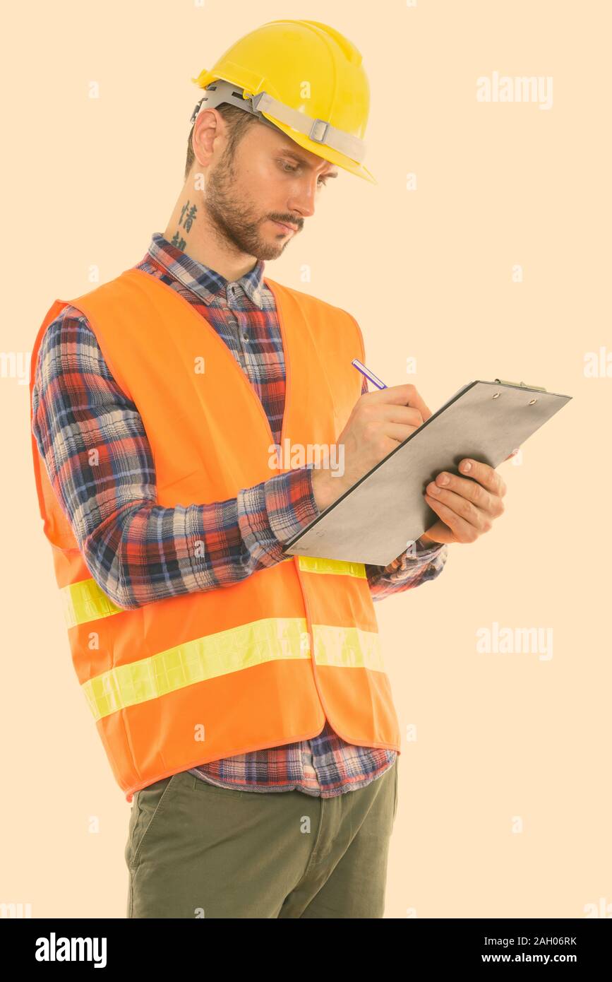 Worker writing hi-res stock photography and images - Alamy