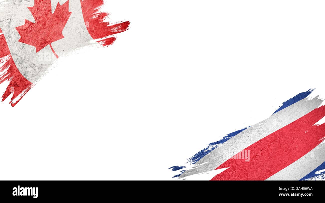 Flags of Canada and Costa Rica on White Background Stock Photo - Alamy