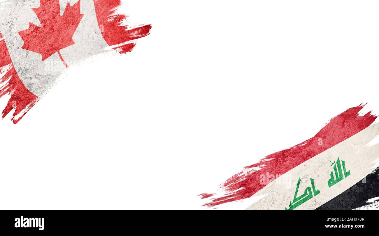Flags of Canada and Iraq on White Background Stock Photo - Alamy