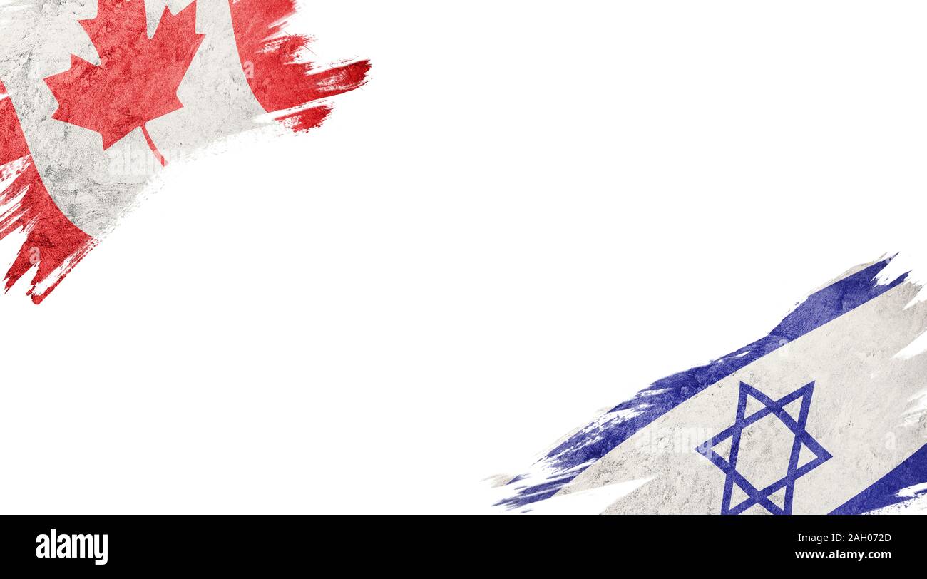 Flags of Canada and Israel on White Background Stock Photo - Alamy