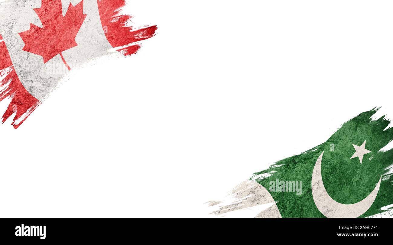 Flags of Canada and Pakistan on White Background Stock Photo - Alamy
