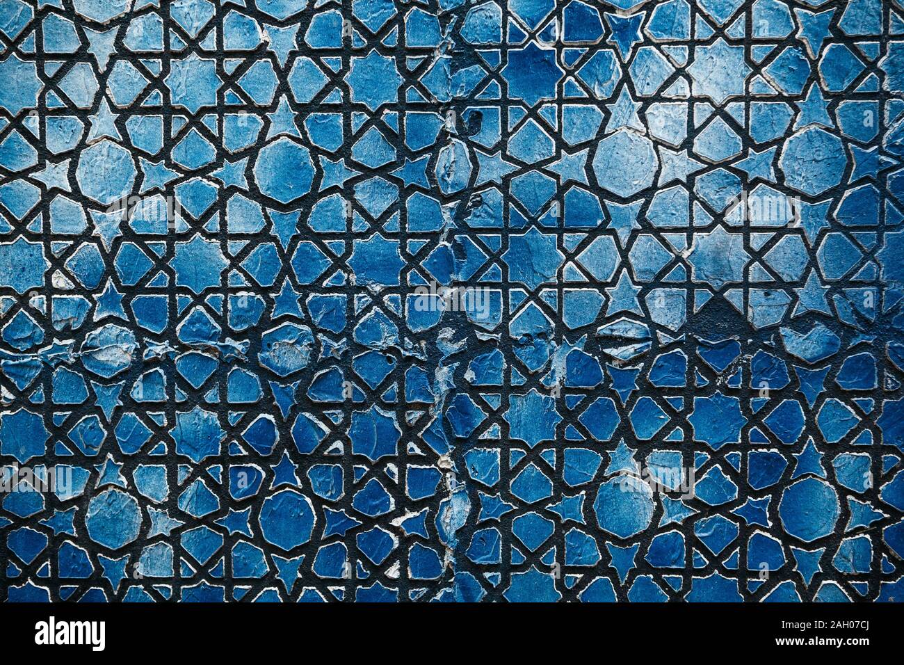 Old classic blue color texture or background with abstract pattern ...