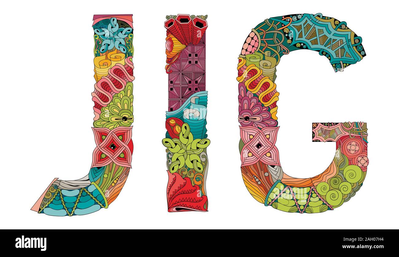 Word JIG. Vector decorative zentangle object Stock Vector Image & Art ...