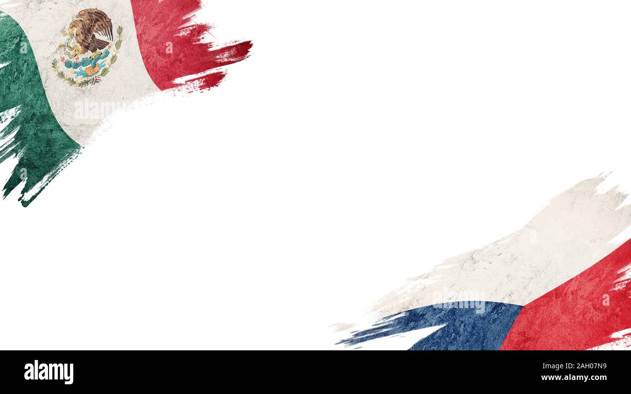 Flags of Mexico and Czech Republic on White Background Stock Photo - Alamy