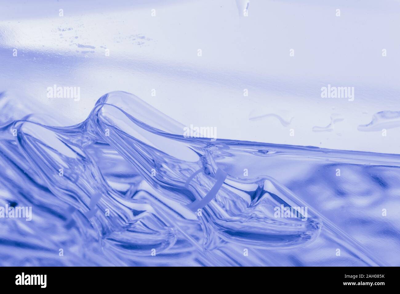 Glass medical ampoule vial for injection. Medicine is liquid sodium ...