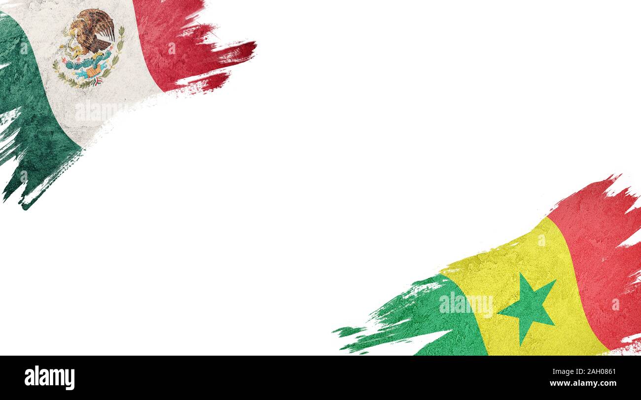 Flags of Mexico and Senegal on White Background Stock Photo - Alamy