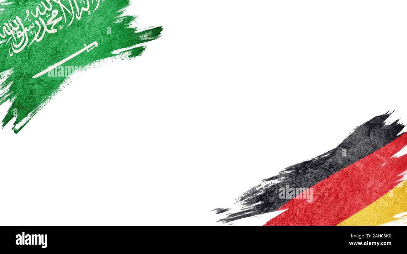 Flags of Saudi Arabia and Germany on White Background Stock Photo - Alamy