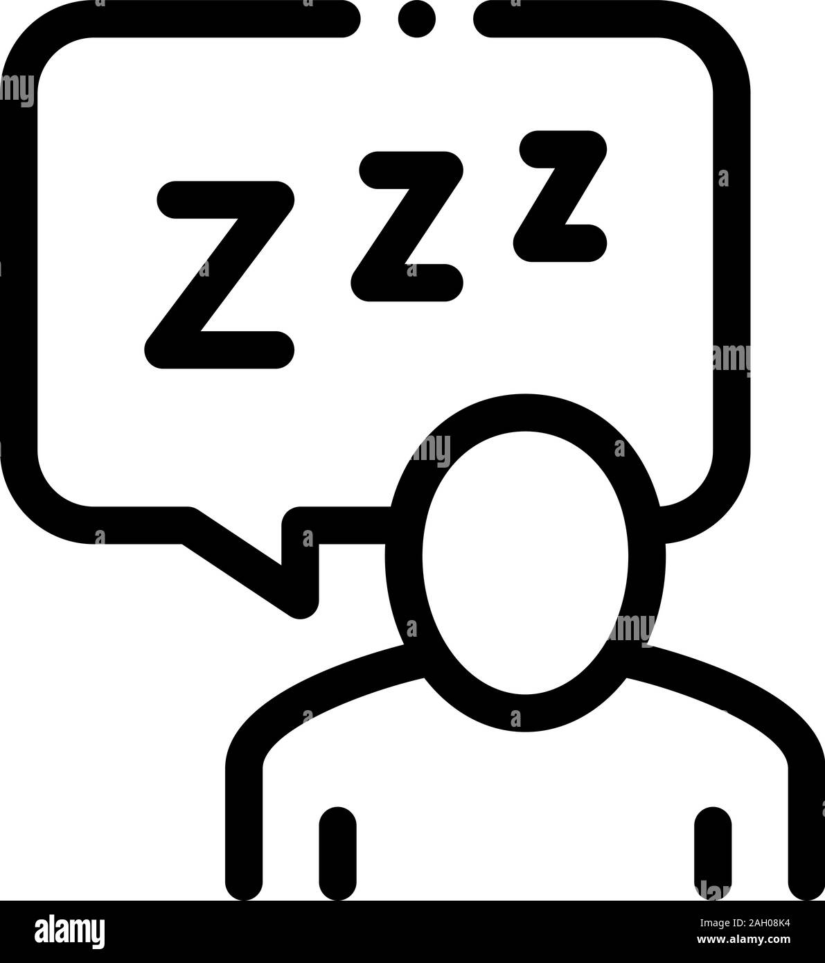 Human Zzz In Quote Frame Icon Outline Illustration Stock Vector Image ...
