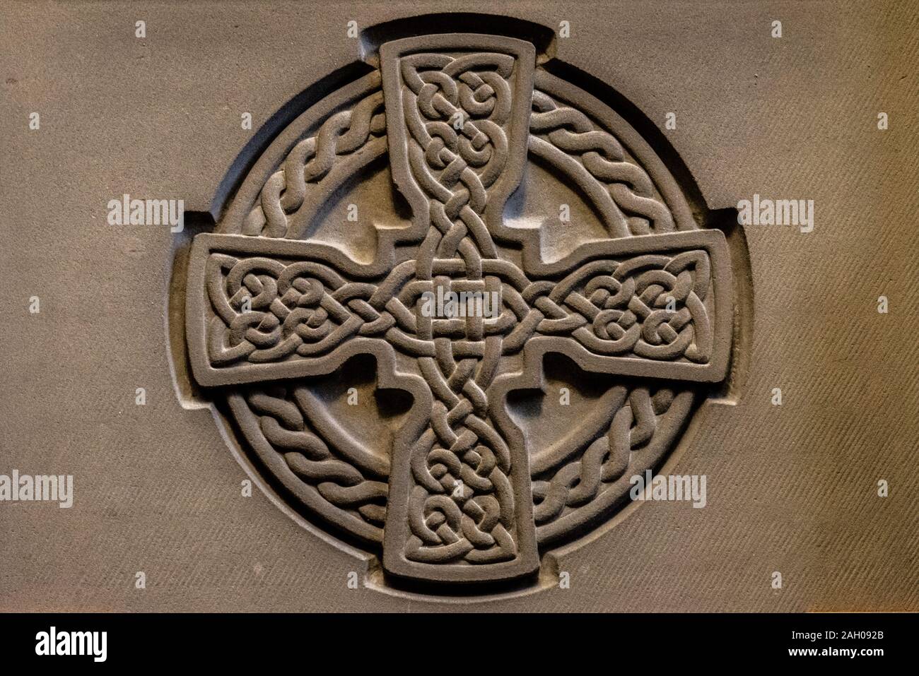 Wonderful embossed Celtic stone cross, full of details and textures in ...