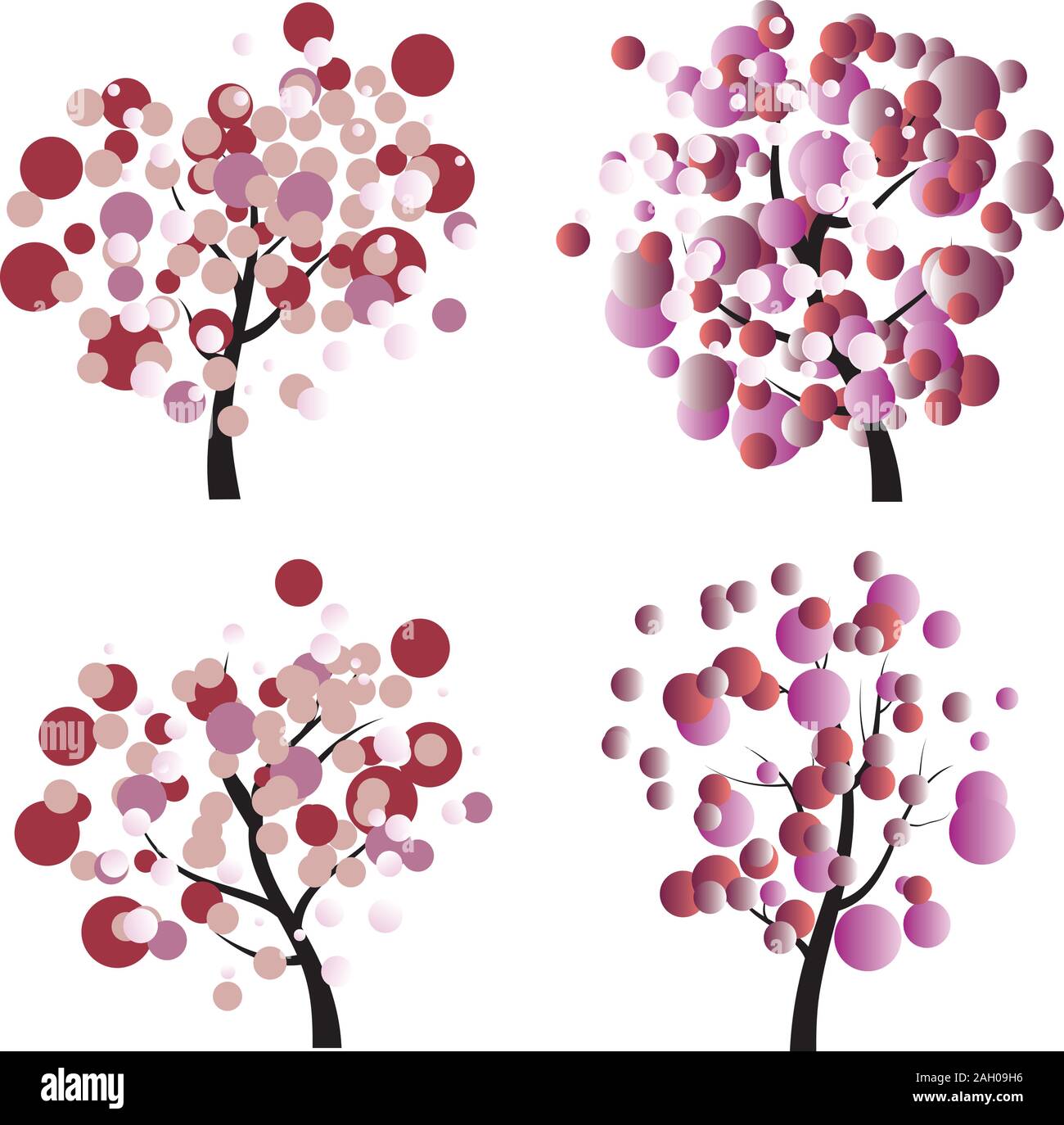 Stylized colorful tree with abstract leaves illustration Stock Vector ...