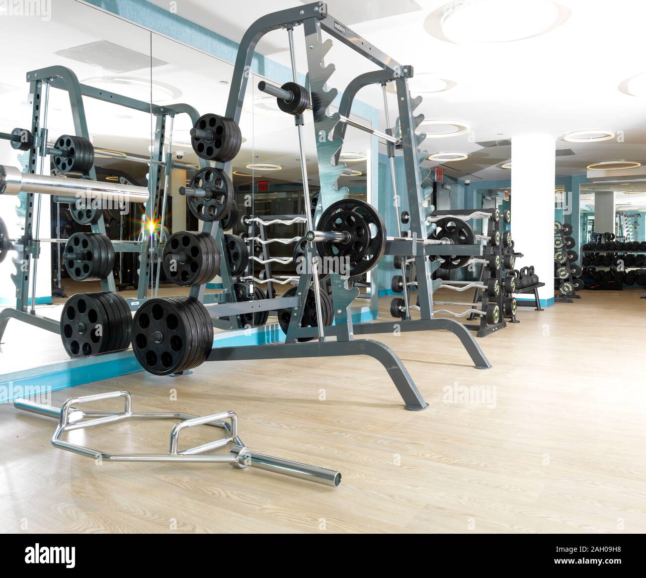 gym within hi end housing Stock Photo - Alamy