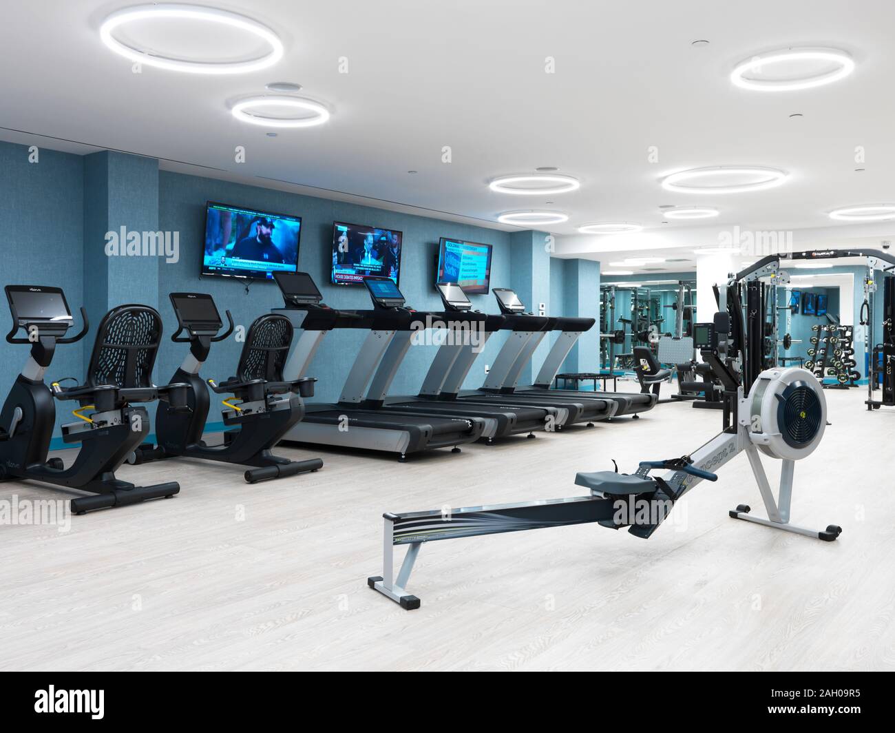 gym within hi end housing Stock Photo - Alamy