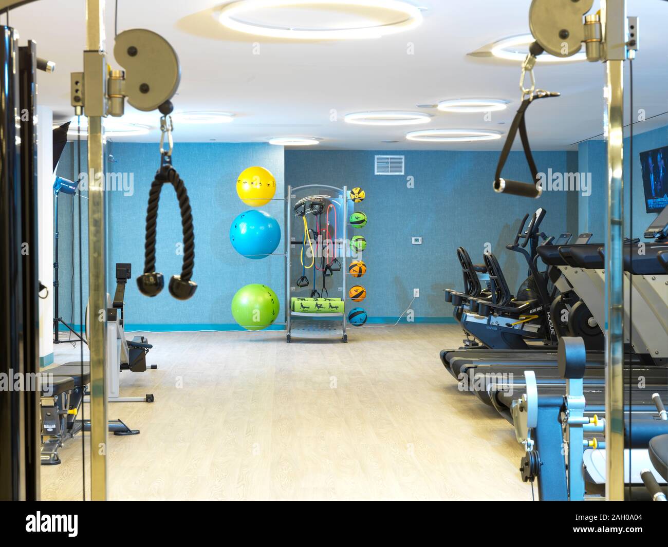 gym within hi end housing Stock Photo - Alamy