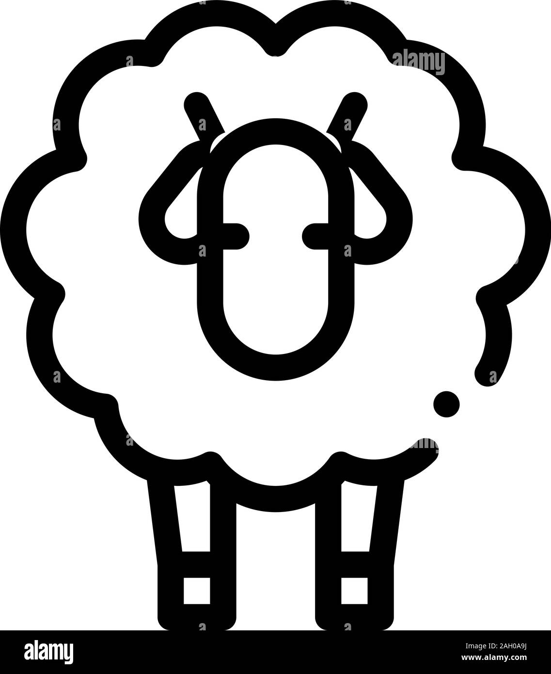 Woolly Sheep Lamb Animal Icon Outline Illustration Stock Vector Image ...