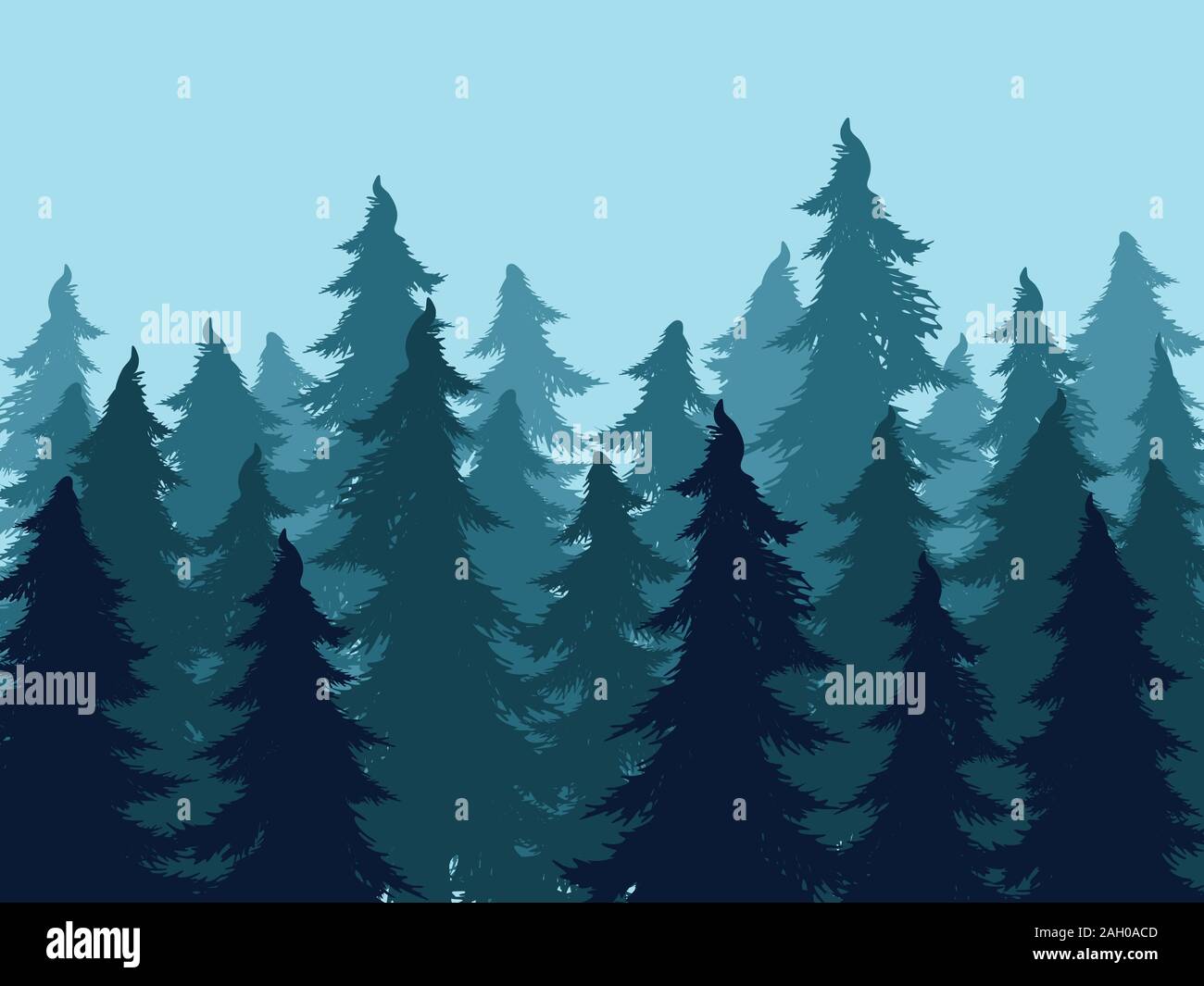 Stylized silhouettes of fir trees forest illustration Stock Vector ...
