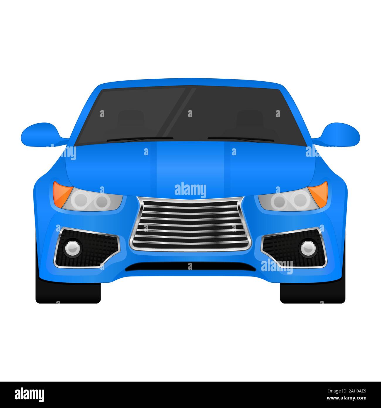 Blue car. Front view Stock Vector Image & Art - Alamy
