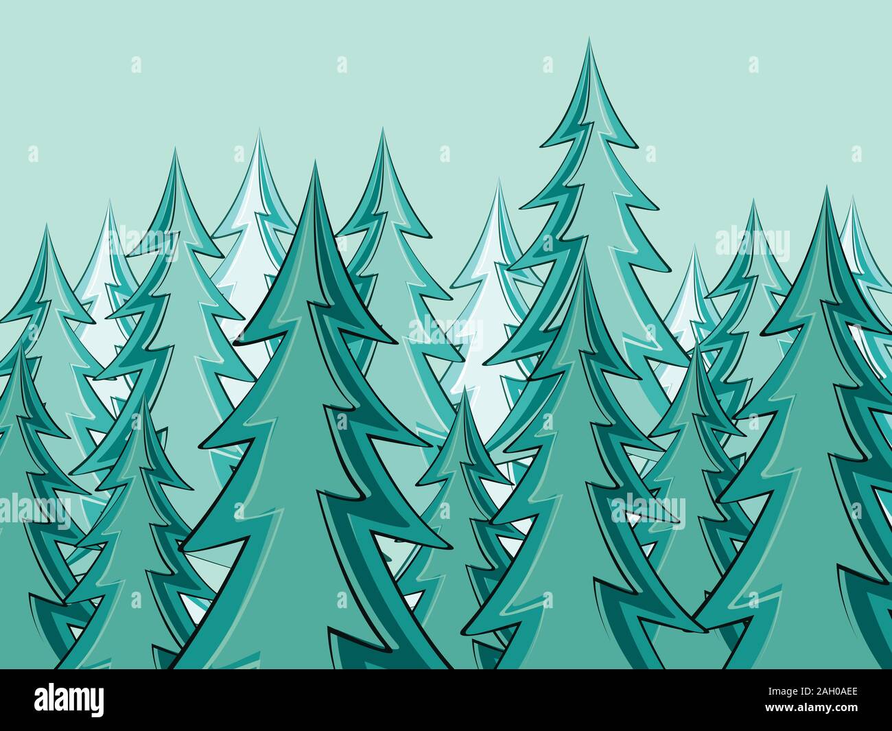 Stylized silhouettes of fir trees forest illustration Stock Vector ...