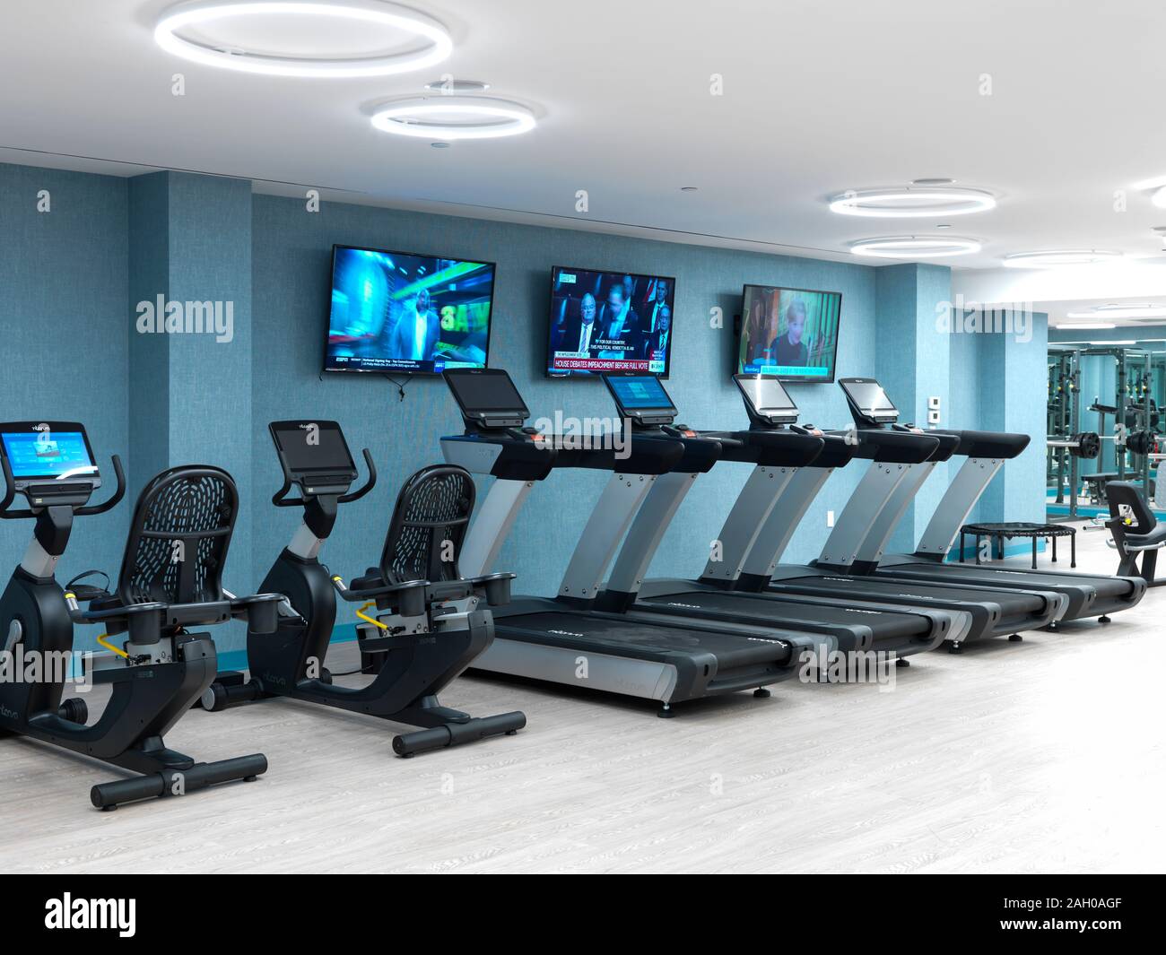 gym within hi end housing Stock Photo - Alamy